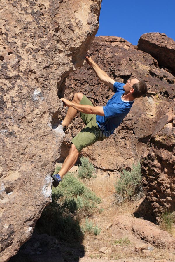 Bouldering man stock photo. Image of shirt, adult, athletic - 19863108