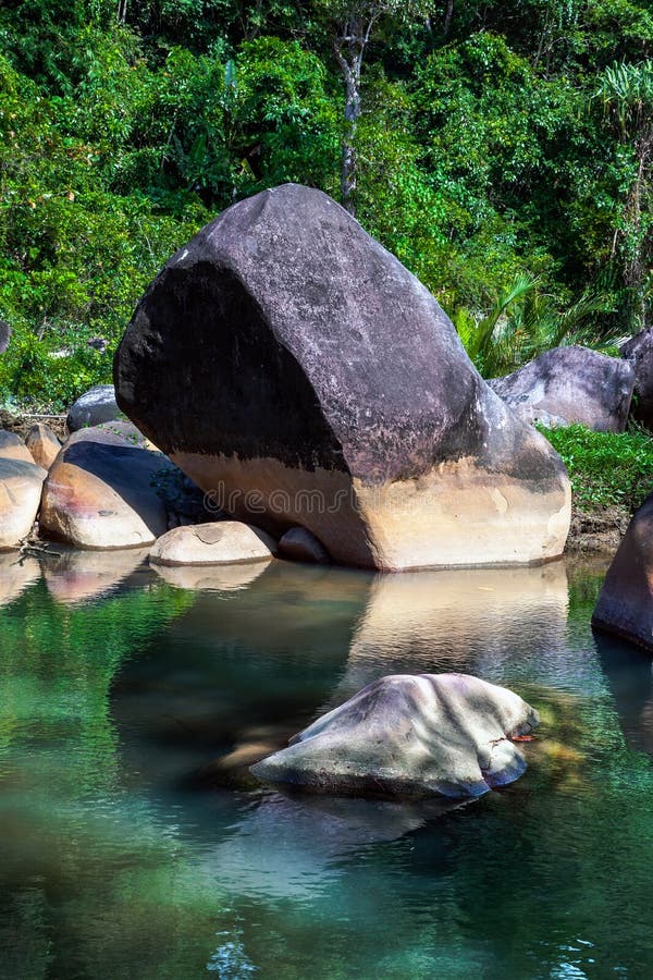 Boulders in Lake stock photo. Image of picturesque, morning - 27615116