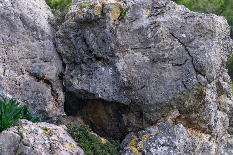 Boulders and Rocks Gorge on the Island of Cyprus on a Spring Day Stock ...
