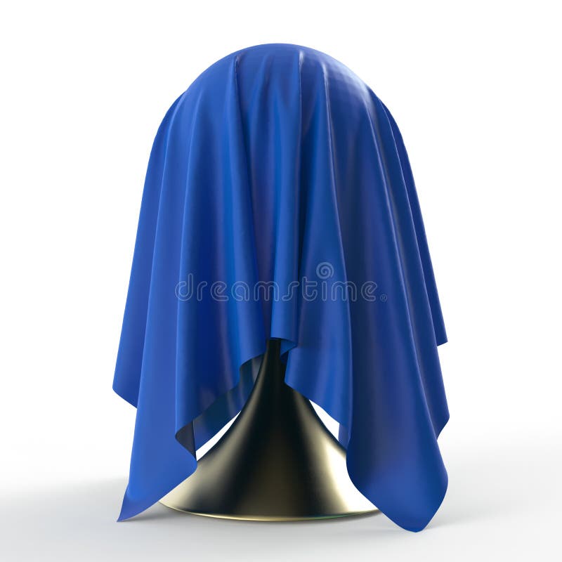 Boule Sur Le Support Conique Couvert De Rendu Mat Gris-clair De Textile ...