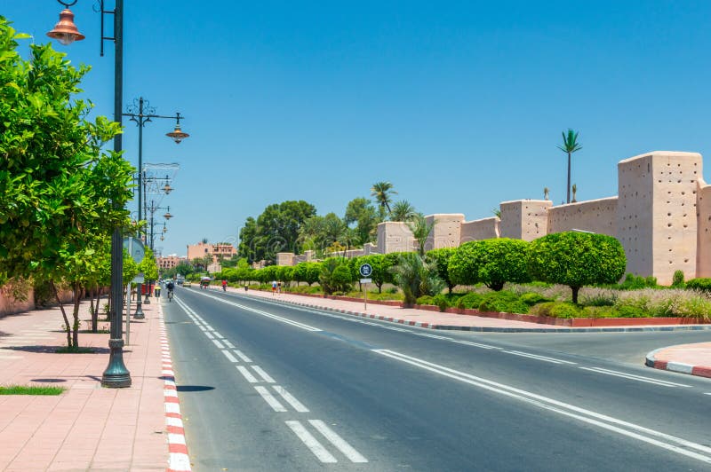 Boulevard Al Yarmouk in Marrakech. Stock Photo - Image of boulevard ...