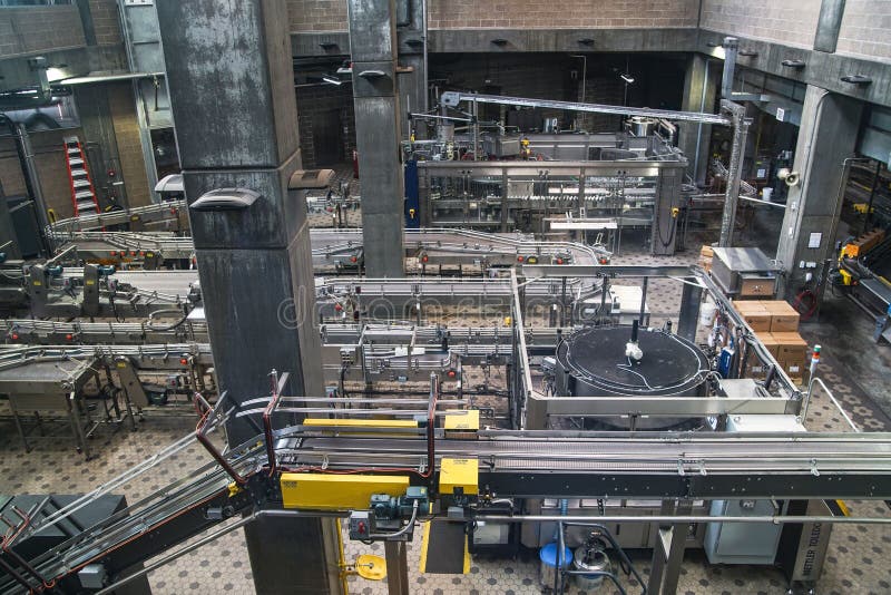 Boulevard Brewery Plant Processing Bottles of Beer Packaging and ...