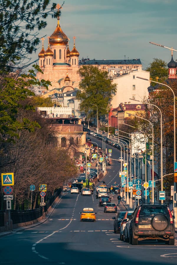 Boulevard Ring of Moscow. View of the Sretensky Monastery and Trubnaya ...