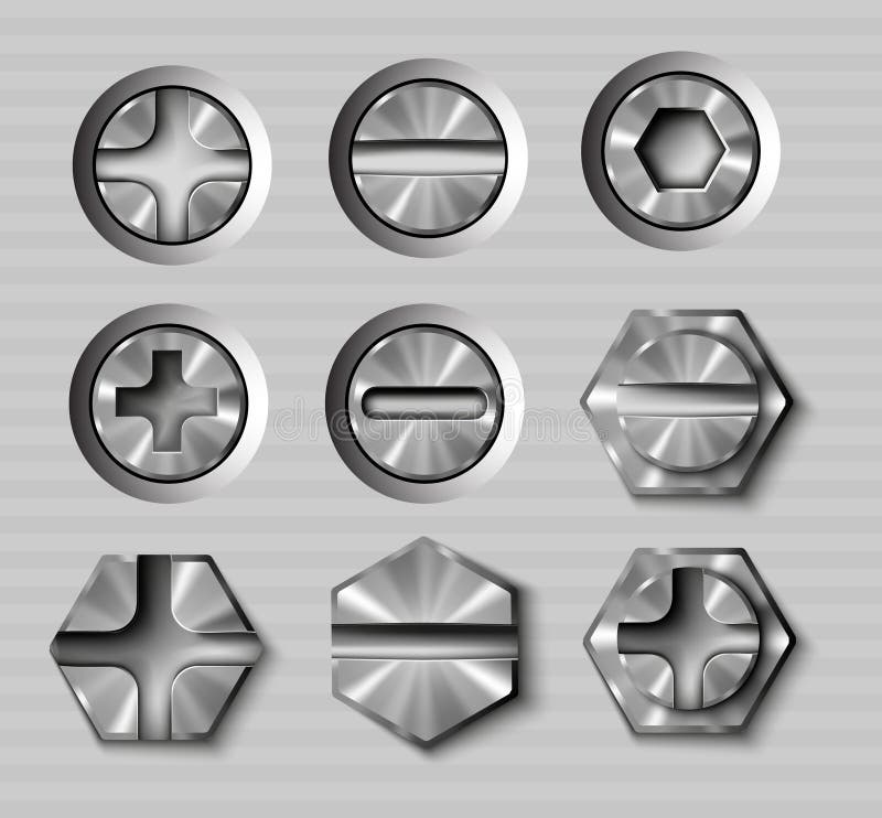 Vis Et Boulons Brillants En Métal Illustration de Vecteur ...