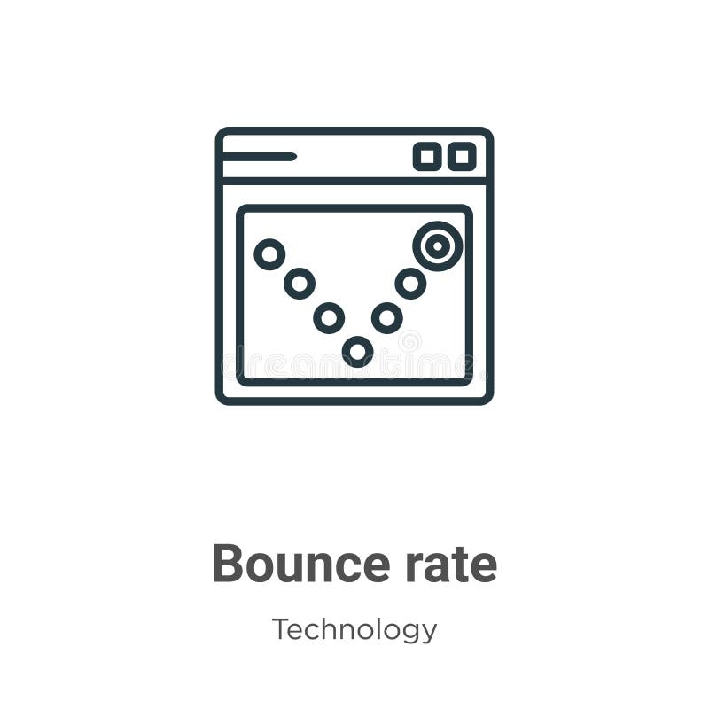 Bounce Rate Outline Vector Icon. Thin Line Black Bounce Rate Icon, Flat ...