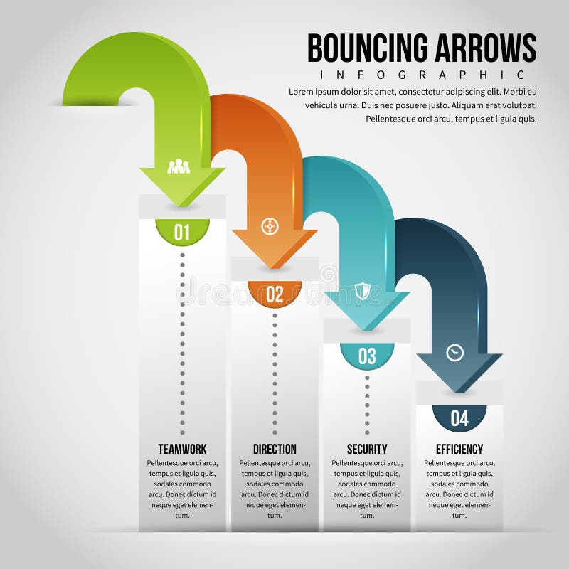 Bouncing Arrows Infographic Stock Vector - Illustration of option ...