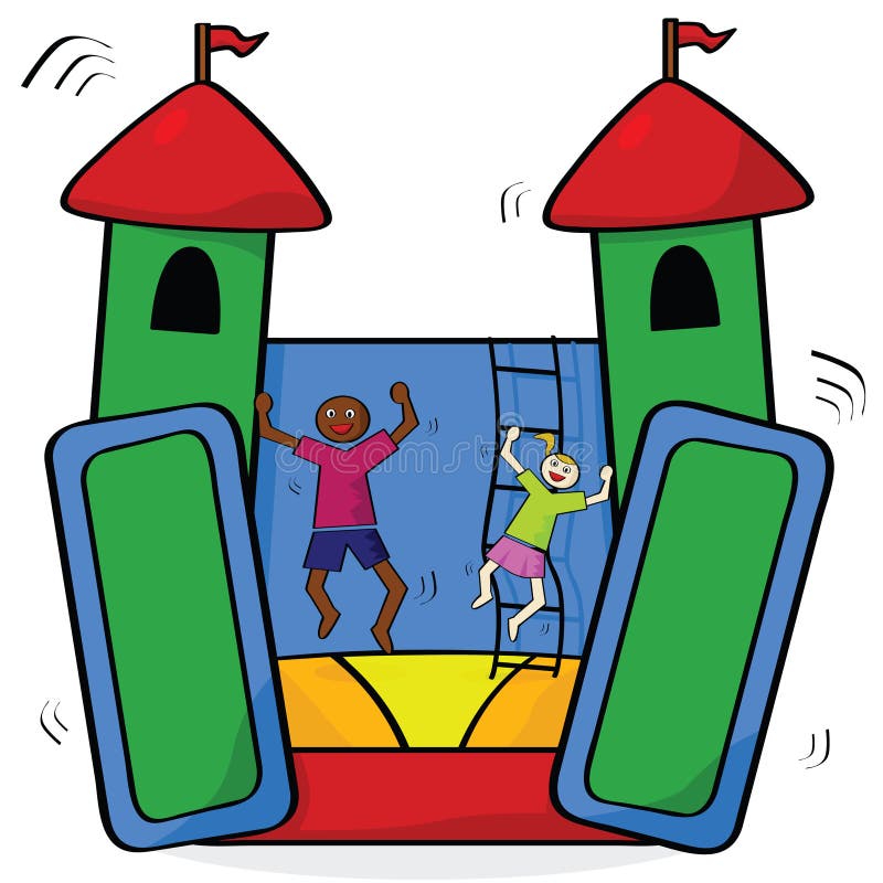Bouncing castle stock vector. Illustration of foam, cartoon - 15863331