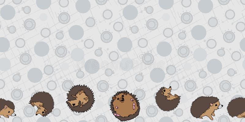 Bouncing Hedgehogs Border, Seamless Vector Pattern Stock Vector ...