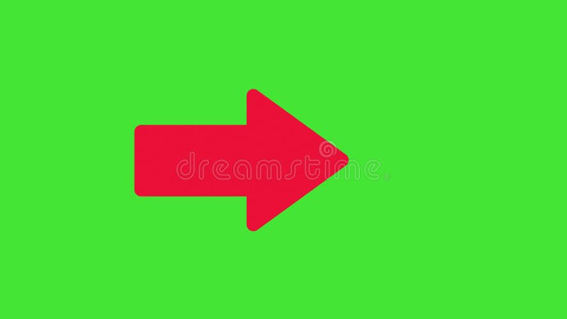 Bouncing Red Arrow Pointing To the Right on a Green Screen. 2D ...