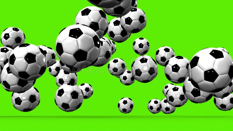Bouncing Soccer Balls on Green Background Stock Footage - Video of coat ...