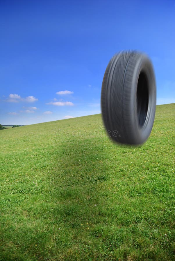 Bouncing tyre stock photo. Image of macro, heaven, blue - 3515472