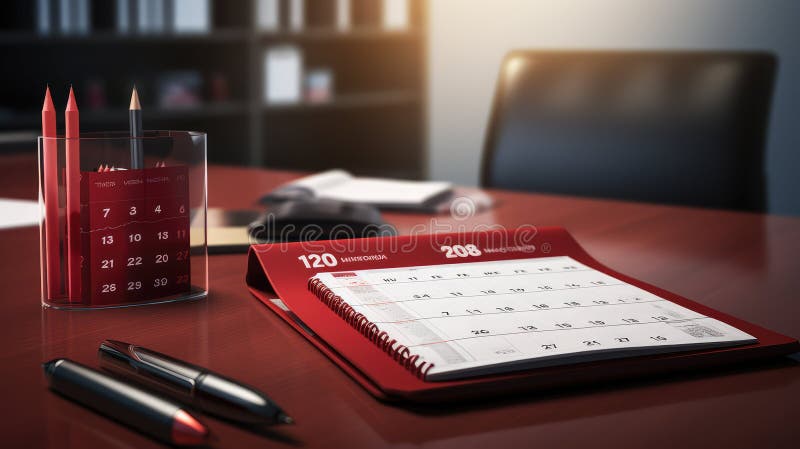 Bound calendar red stock illustration. Illustration of sophisticated ...