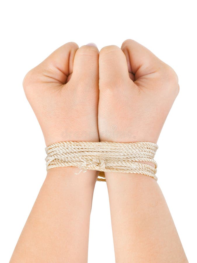 Hands tied up with rope stock photo. Image of knot, civil - 19773548