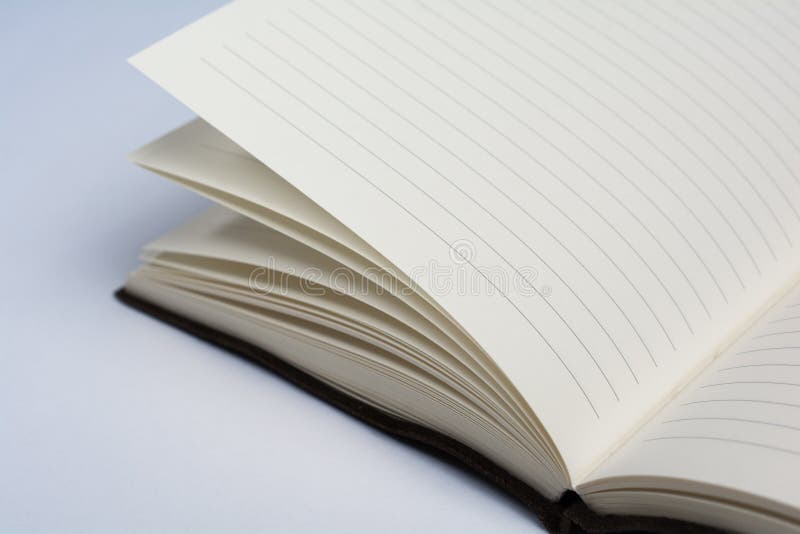 Bound Leather Journal Book Open on White Showing Pages Stock Photo ...