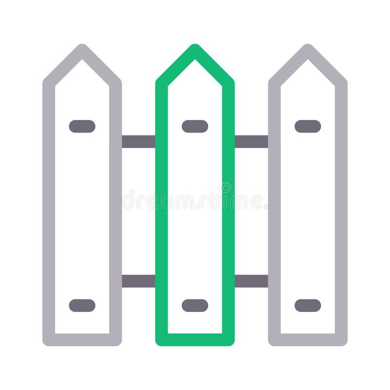 Boundary Vector Flat Color Icon Stock Vector - Illustration of fence ...