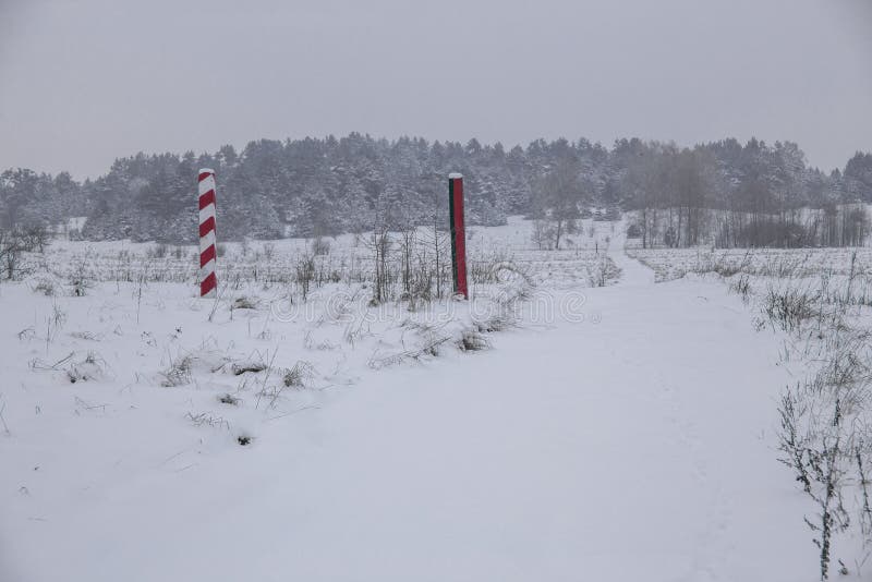 Boundary Pillars of Belarus and Poland on the Border Stock Image ...