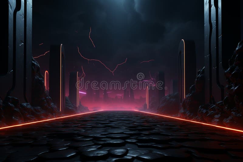 Boundless Darkness Evolves into a 3D Futuristic Landscape, an Artistic ...
