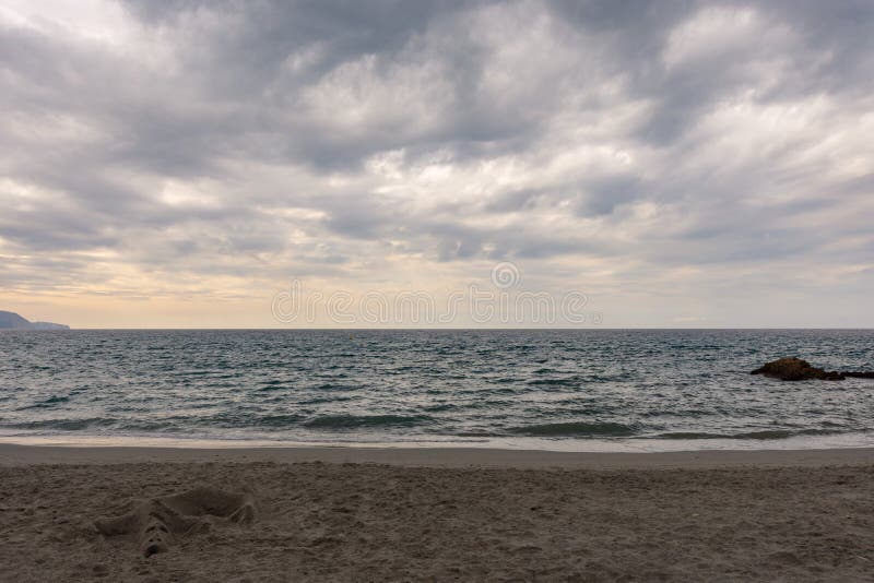 The Horizon Lost in the Clouds and the Boundless Sea Stock Photo ...