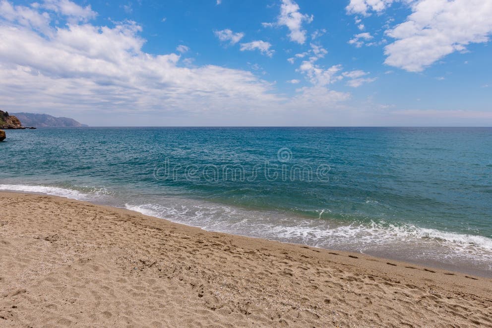 The Boundless Sea Seen from the Beach. Stock Photo - Image of beautiful ...