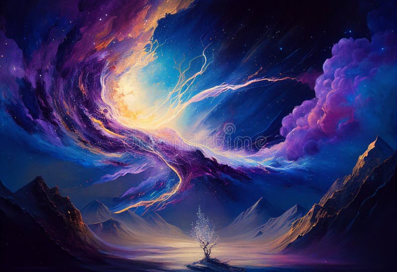 The Boundless Space of the Starry Sky. AI Generated Stock Illustration ...