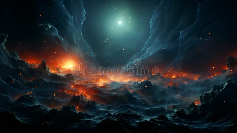 Boundless Universe with Stars Neural Network Stock Image - Image of ...
