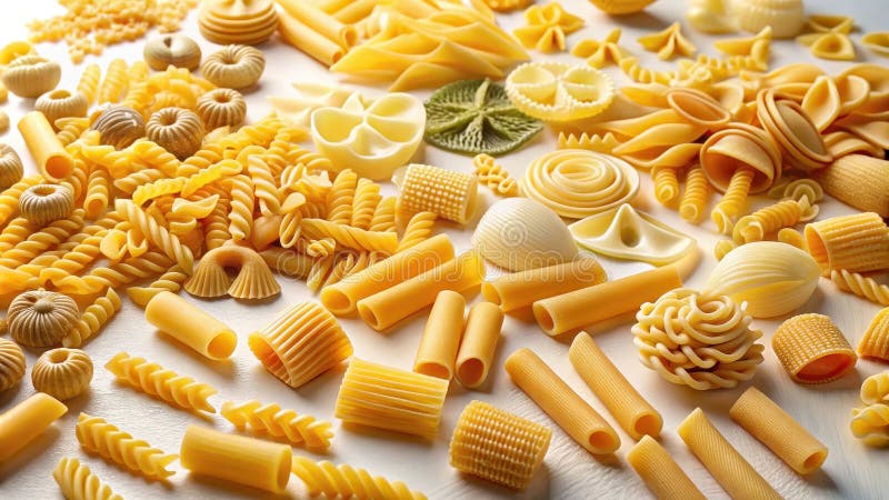 A Bountiful Assortment of Dried Pasta Shapes and Sizes Ready for ...