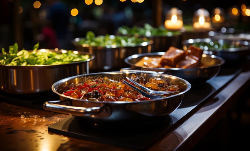 A Bountiful Buffet Table Overflowing with Delicious Food Options. a ...