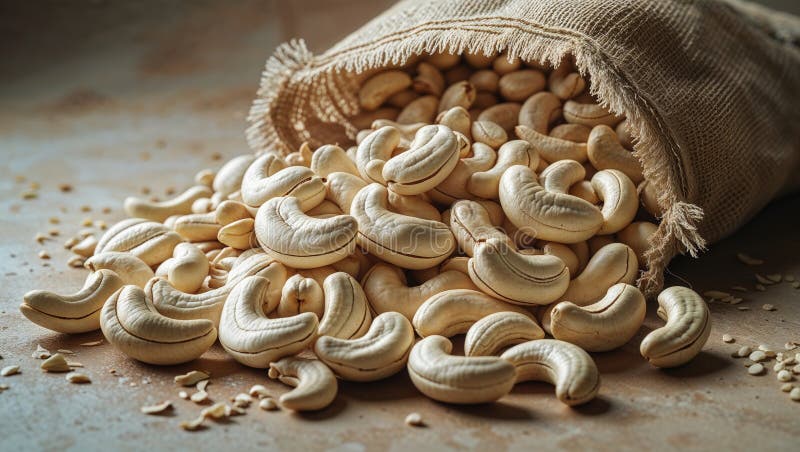 Bountiful Harvest Close Up of Fresh Cashew Nuts Overflowing from a ...