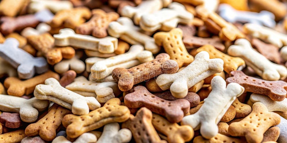 A Bountiful Heap of Bone-shaped Dog Biscuits in Assorted Colors and Flavors. Generative AI Stock ...