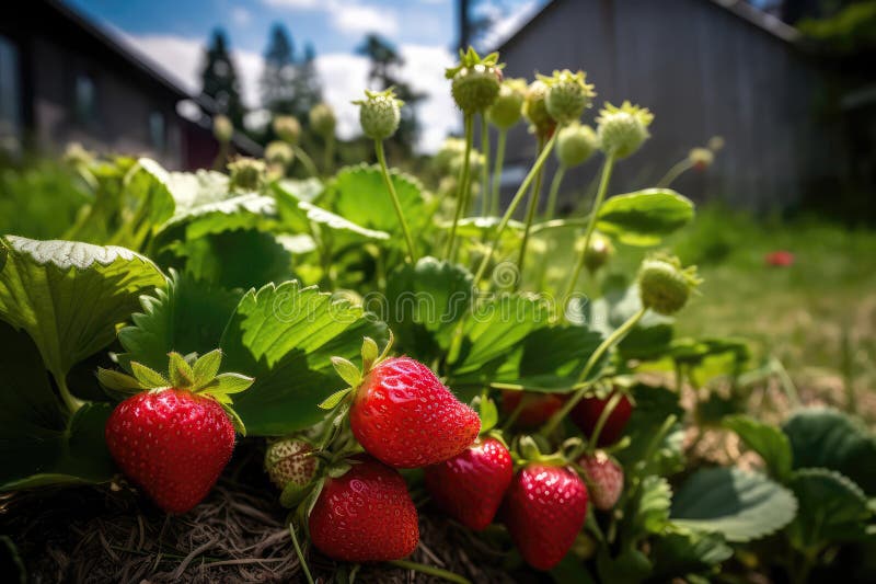Bountiful Strawberry Patch with Ripe Berries Ready for Picking ...