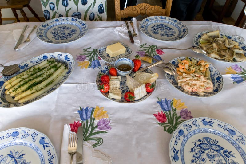 Bountiful Table. Nicely Laid Table with Delicious Food Stock Photo ...