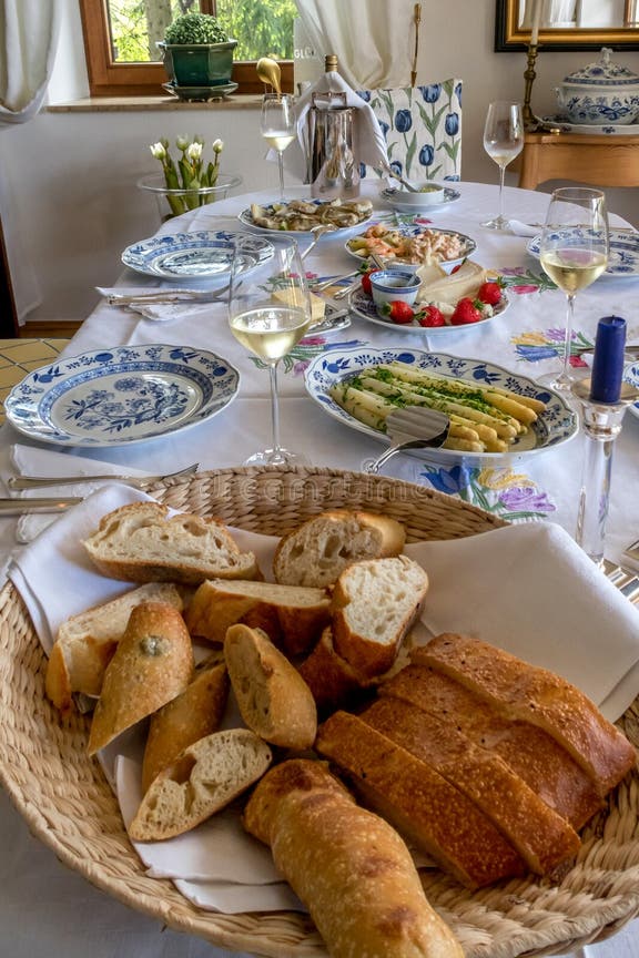 Bountiful table stock image. Image of invitation, dish - 93720905