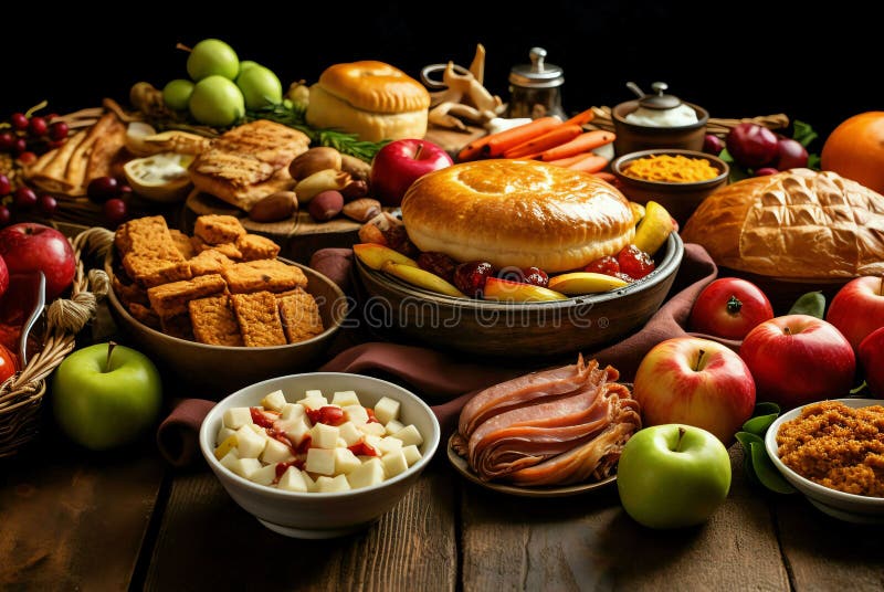 A Bountiful Thanksgiving Feast: a Table Overflowing with Traditional ...