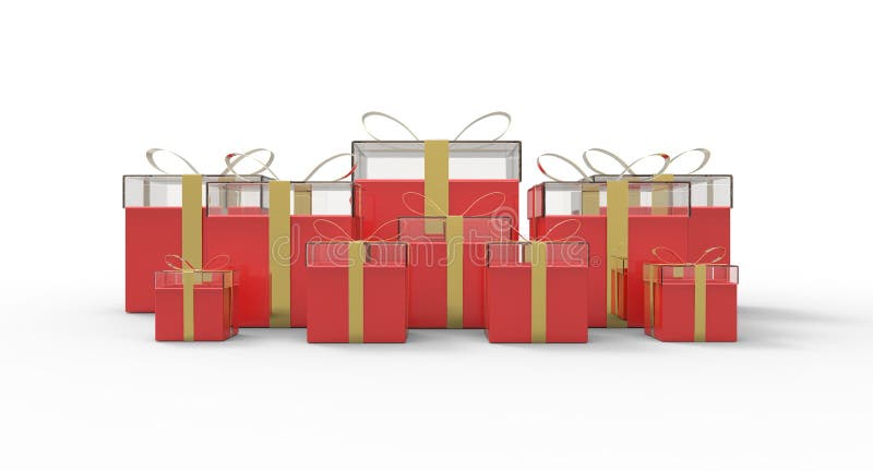 Bounty of gift boxes stock illustration. Illustration of transparent ...