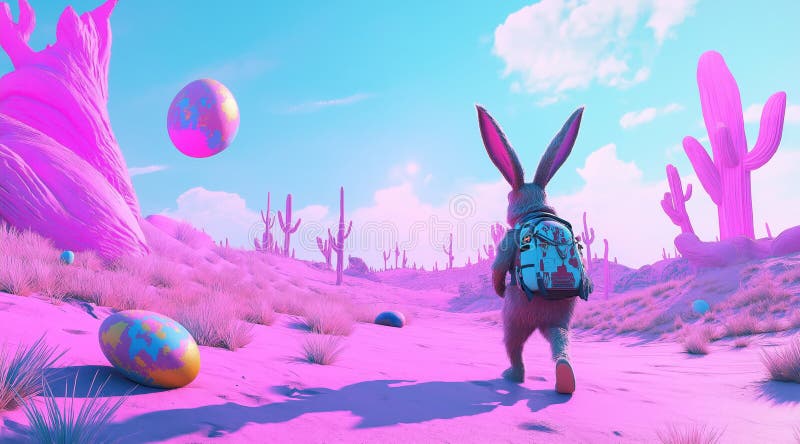 Bounty Hunter Easter Bunny in Alien Desert Stock Photo - Image of ...