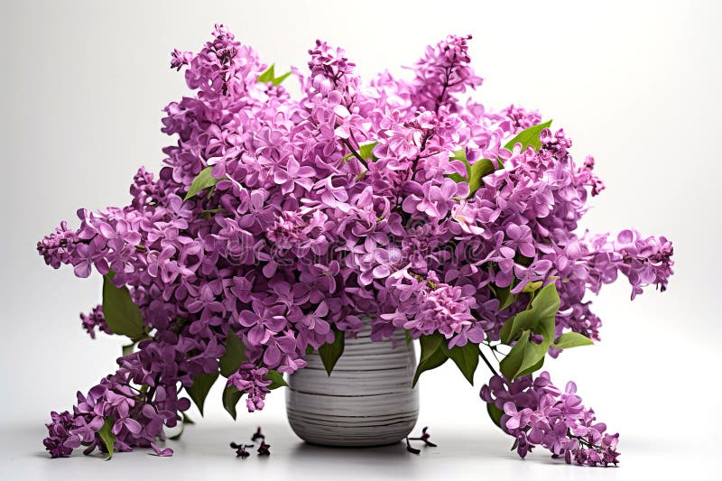 A Bouquet of Beautiful Lilacs in a Vase. Stock Image - Image of ...
