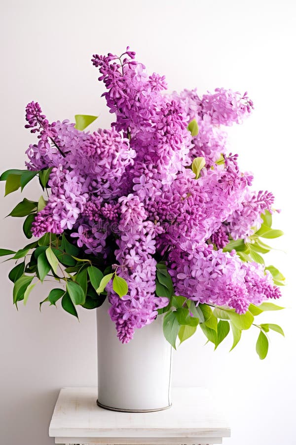 A Bouquet of Beautiful Lilacs in a Vase. Stock Image - Image of vibrant ...