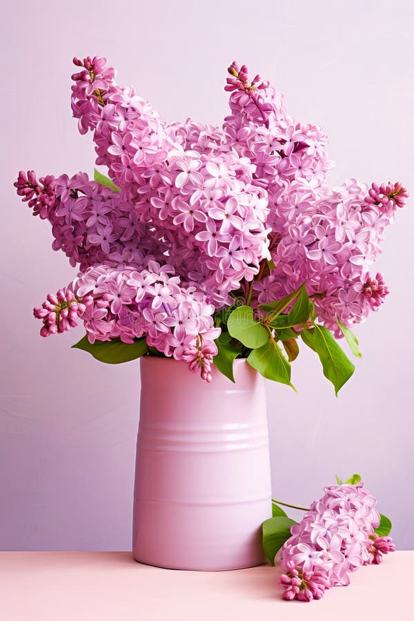 A Bouquet of Beautiful Lilacs in a Vase. Stock Photo - Image of ...