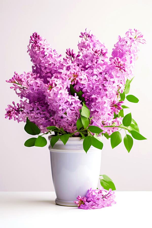 A Bouquet of Beautiful Lilacs in a Vase. Stock Image - Image of flower ...