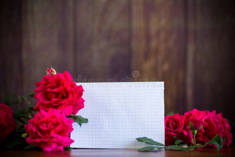 Bouquet of Beautiful Red Roses on Table Stock Image - Image of love ...