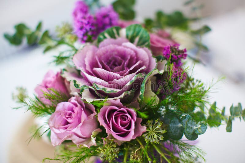 Bouquet from Blue and Violet Roses Stock Image - Image of love, violet ...