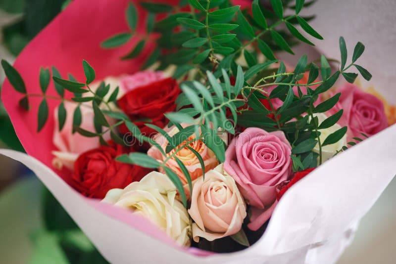 Bouquet of flowers stock photo. Image of color, marble - 132657536