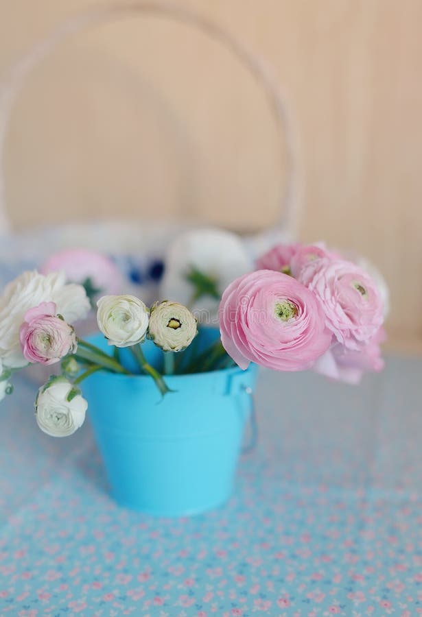 Bouquet in a bucket stock image. Image of elegance, textured - 38104097