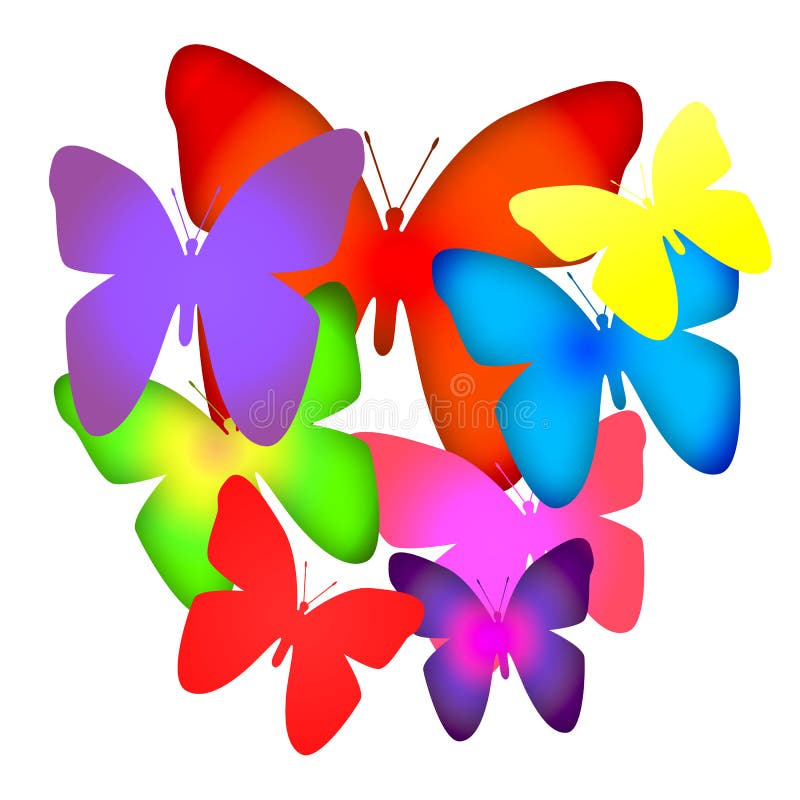 Rainbow butterflies border stock vector. Illustration of ecology - 39393012