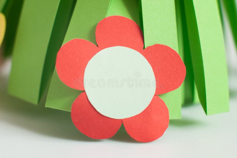 Bouquet of Colorful Handmade Flowers Created from Paper Stock Image ...