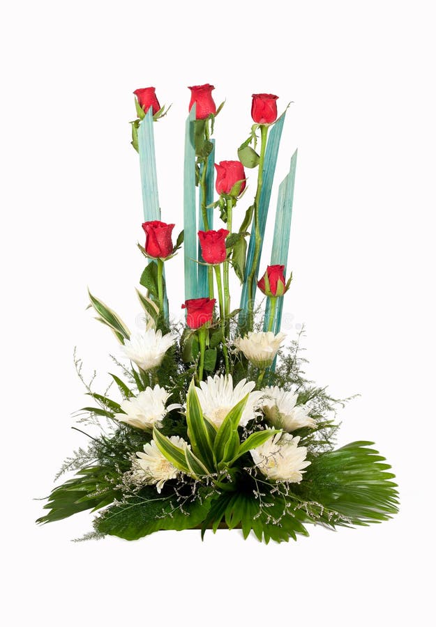 Bouquet Des Fleurs Roses De Rouge Photo stock - Image du agencement ...