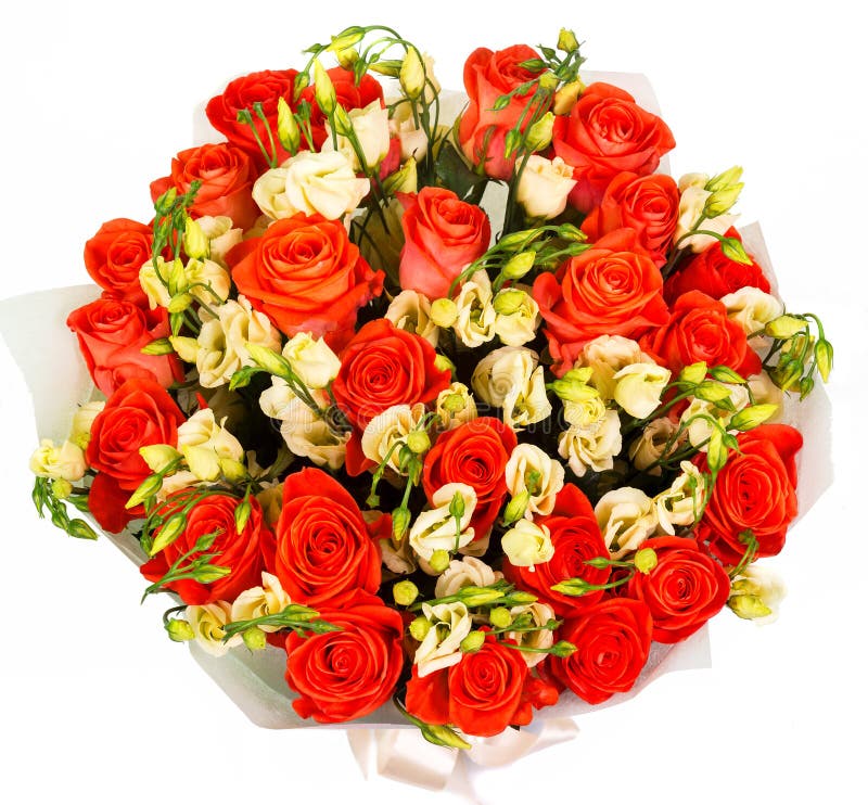 Grand Bouquet Des Roses Rouges Photo stock - Image du fond, couleur ...