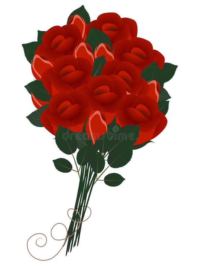 Bouquet des roses rouges illustration de vecteur. Illustration du roses ...