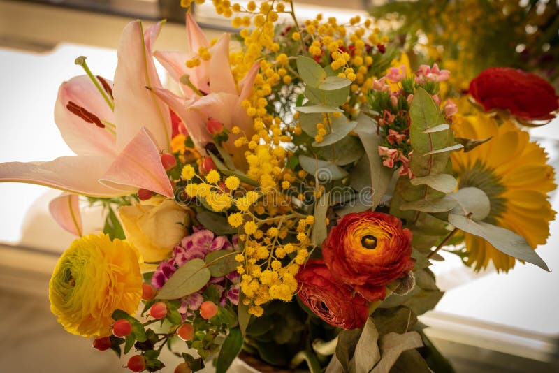 Bouquet of Different Spring Multicolor Flowers Stock Photo - Image of ...