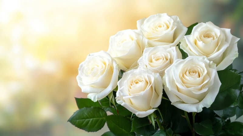 A Bouquet of Elegant Cream Colored Roses Stock Illustration ...